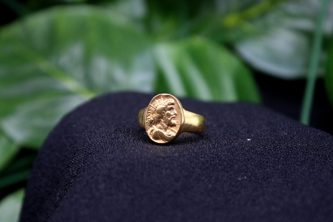 Greek Coin Zeus Signet Ring, Handmade Silver Jewelry, Christmas Gift ...