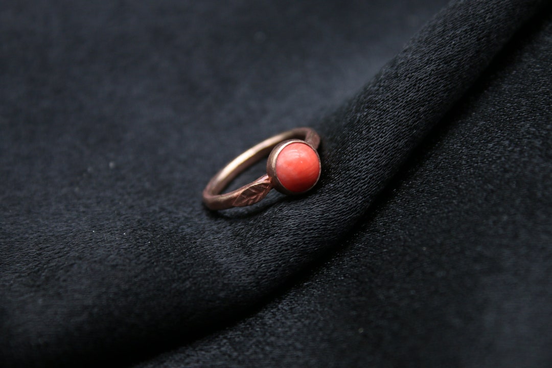 Natural Coral Silver Ring: the Perfect Handmade Gift for Her - Etsy