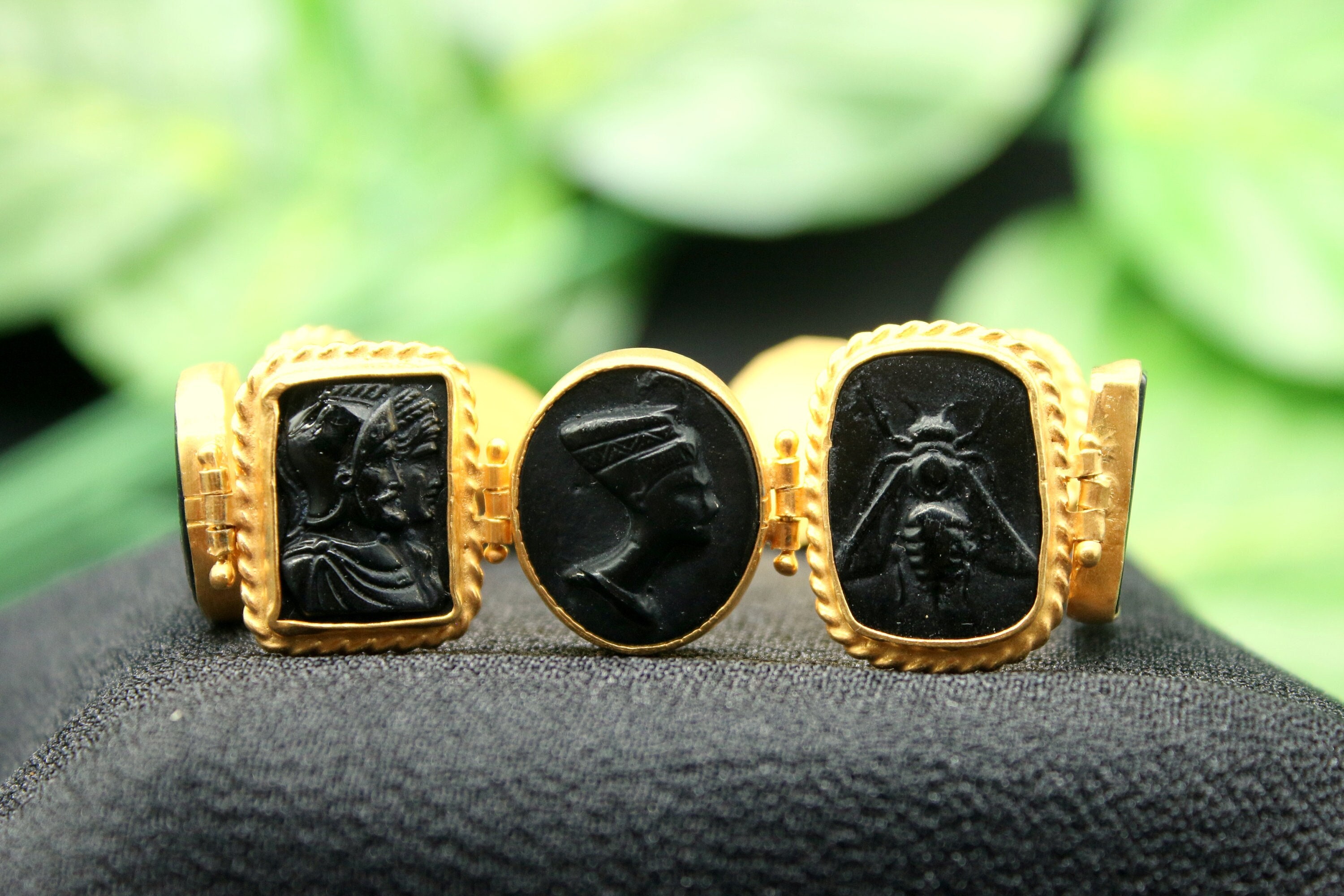 Handmade Intaglio Glass Ancient Roman Silver Bracelet Handmade Gift ...
