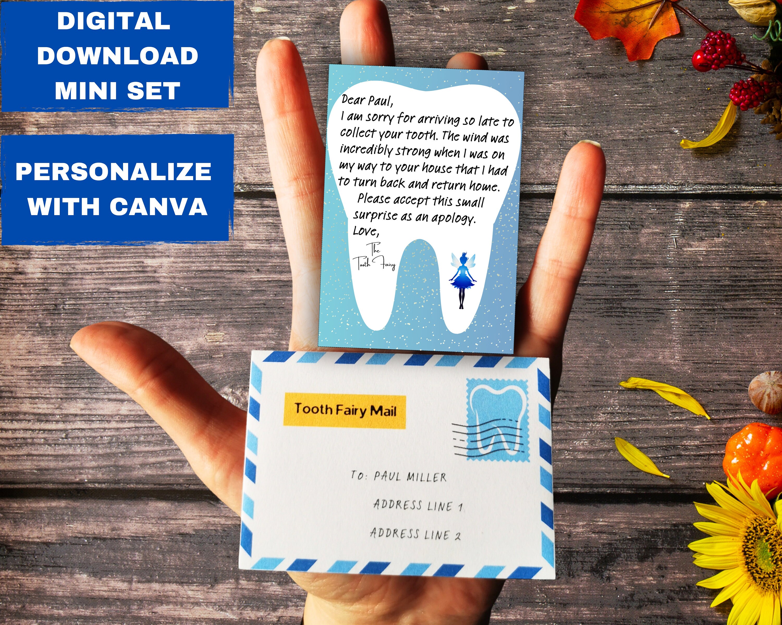 Printable Tooth Fairy Small Sorry Letter With Fairy Envelope ...