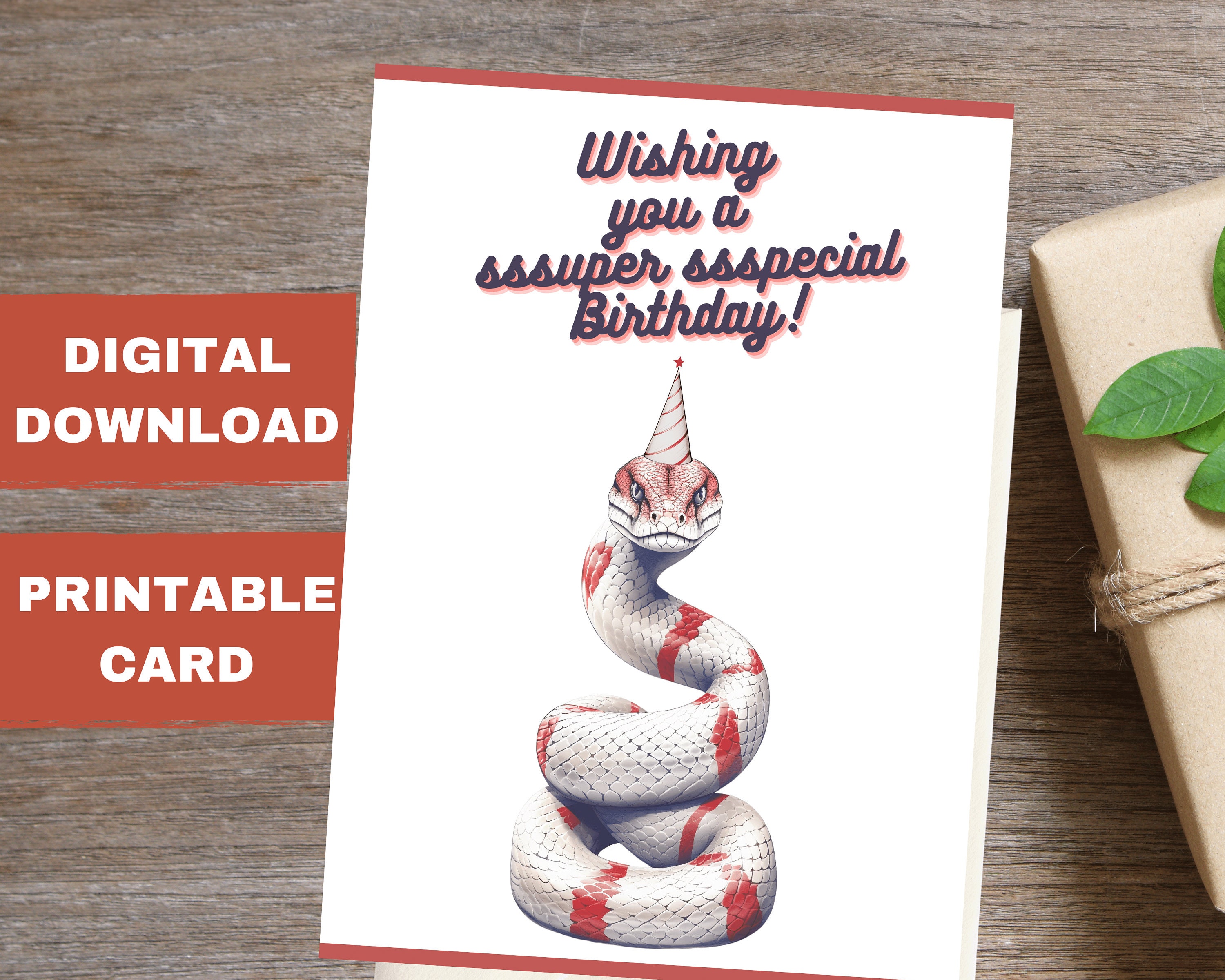 Snake Funny Birthday Card for Fans of Snakes and Reptiles With Funny ...