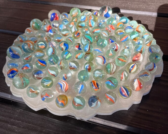 9.5” Round Handmade Resin Marble Display Trays (marbles Not Included ...
