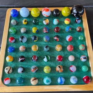8.75”x8.75” Wooden Square With Resin Marble Display Trays (marbles Not ...