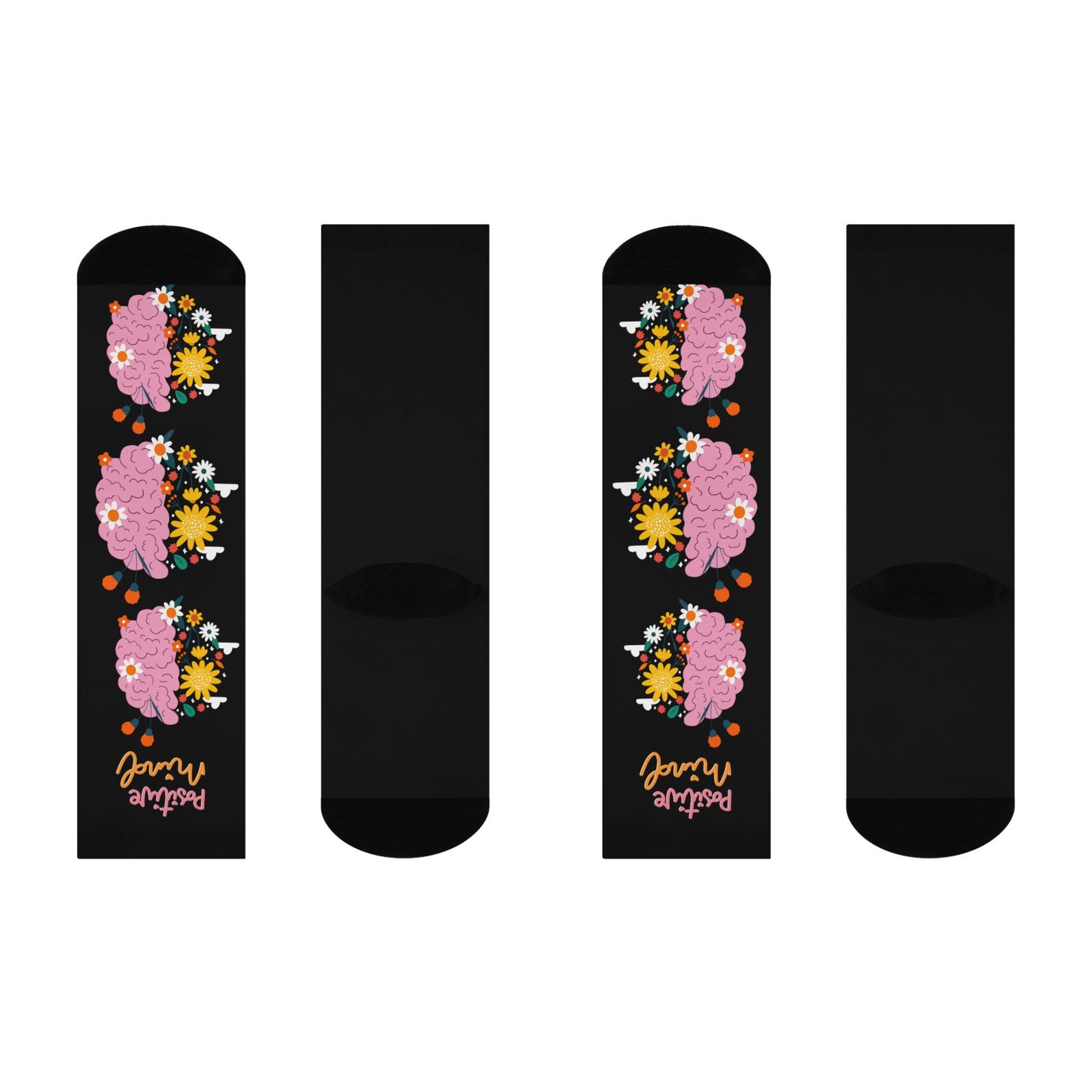 Floral Brain Socks – Cozy & Inspirational for All! Support Mental ...
