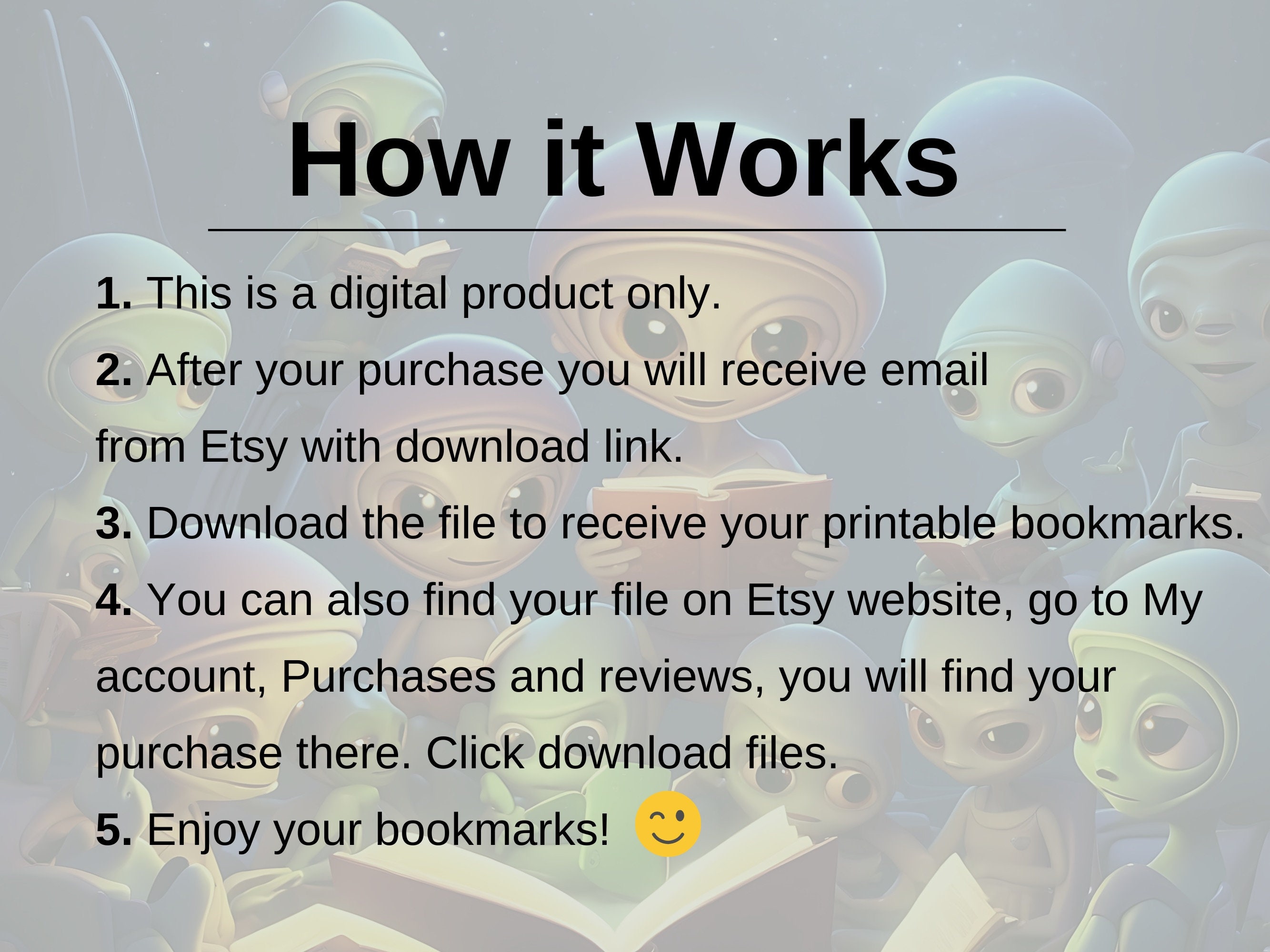 UFO Alien Bookmark UFO Bookmarks, Digital Alien Reader's Gift - Etsy