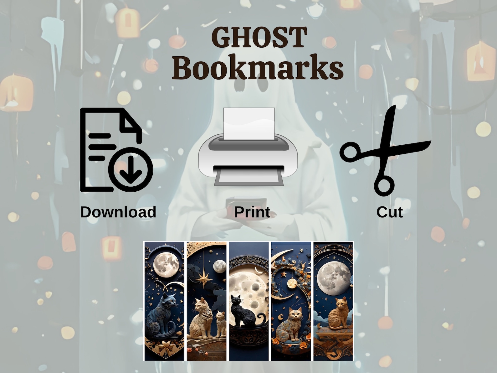 Printable Ghost Bookmarks | Digital Download for Ghost Lovers - Etsy