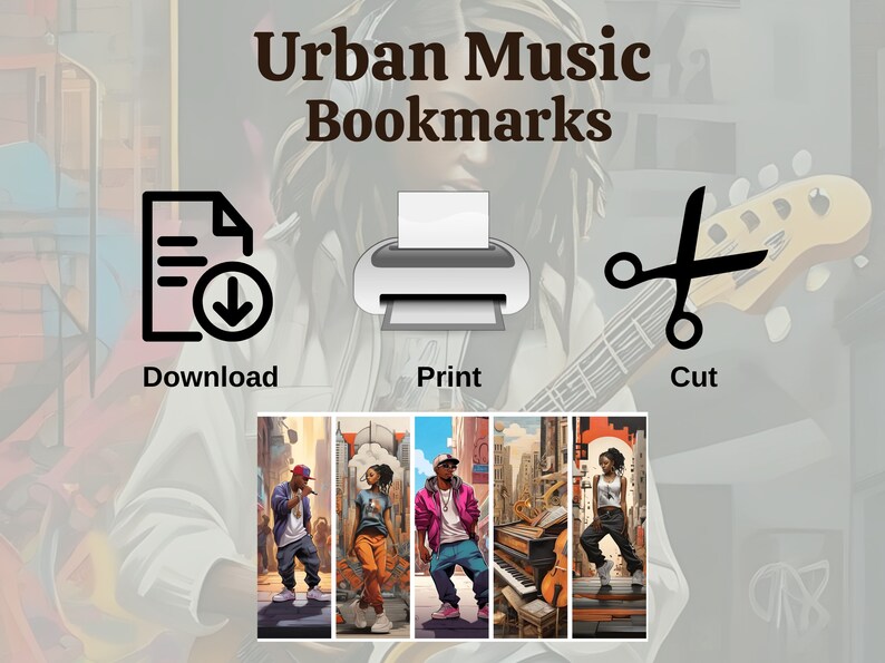 Printable Urban Music Bookmarks | Graffiti-inspired Hip-hop & Street ...
