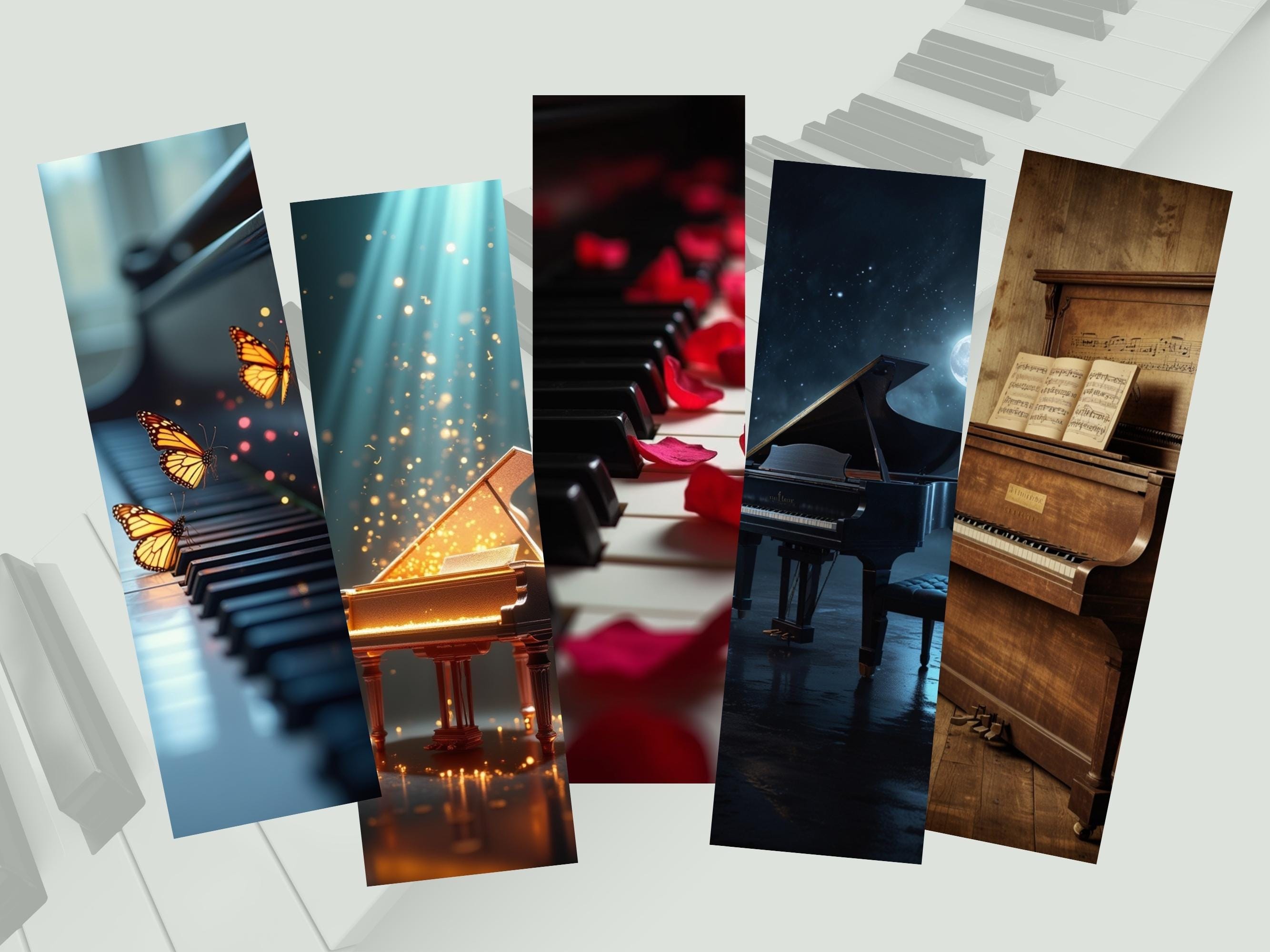 Printable Piano Bookmarks | Elegant Music Lover’s Collection for ...
