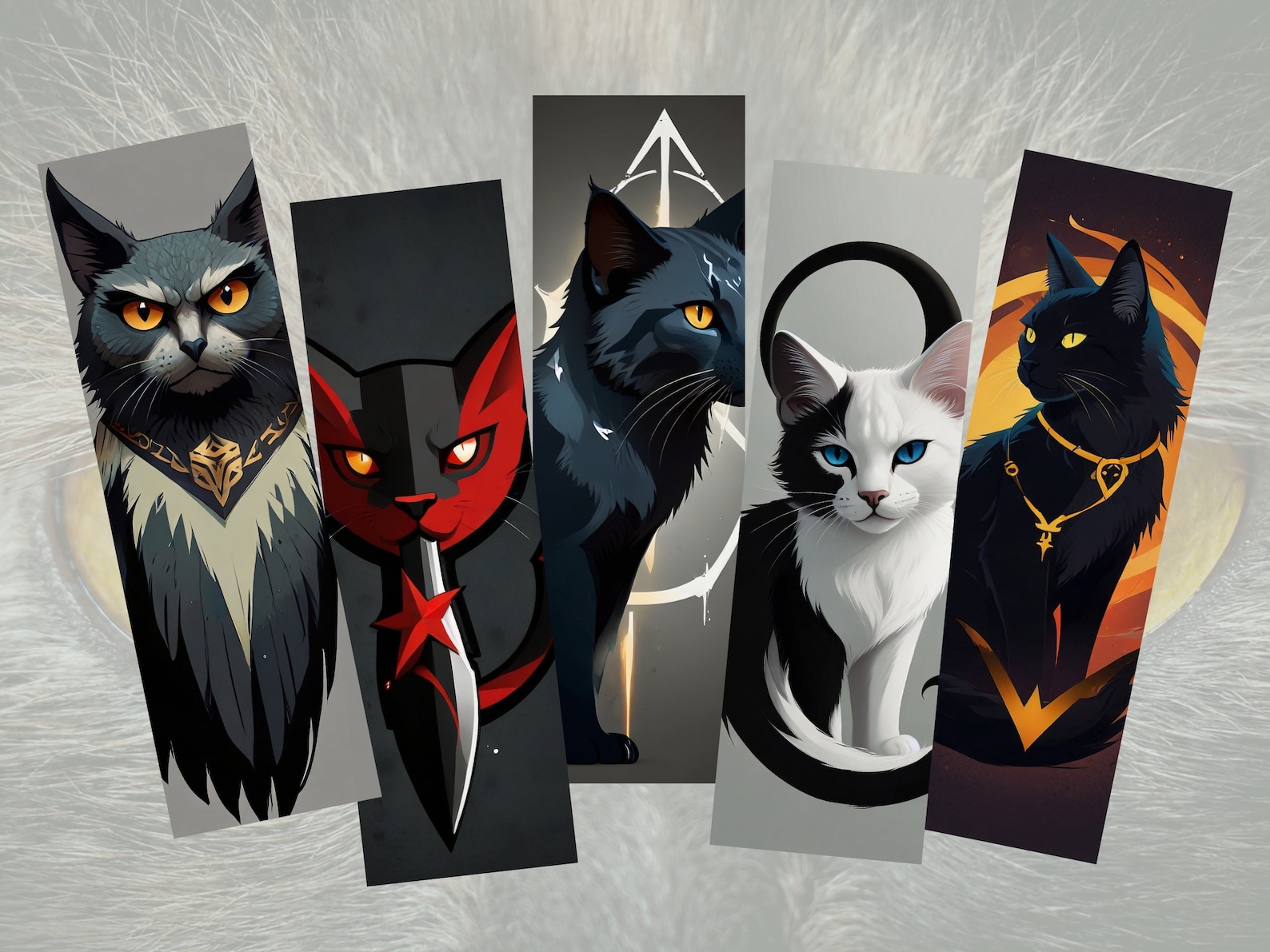 Warrior Cats Bookmarks Printable | 10 Clan Fantasy Cat DIY Bookmark ...