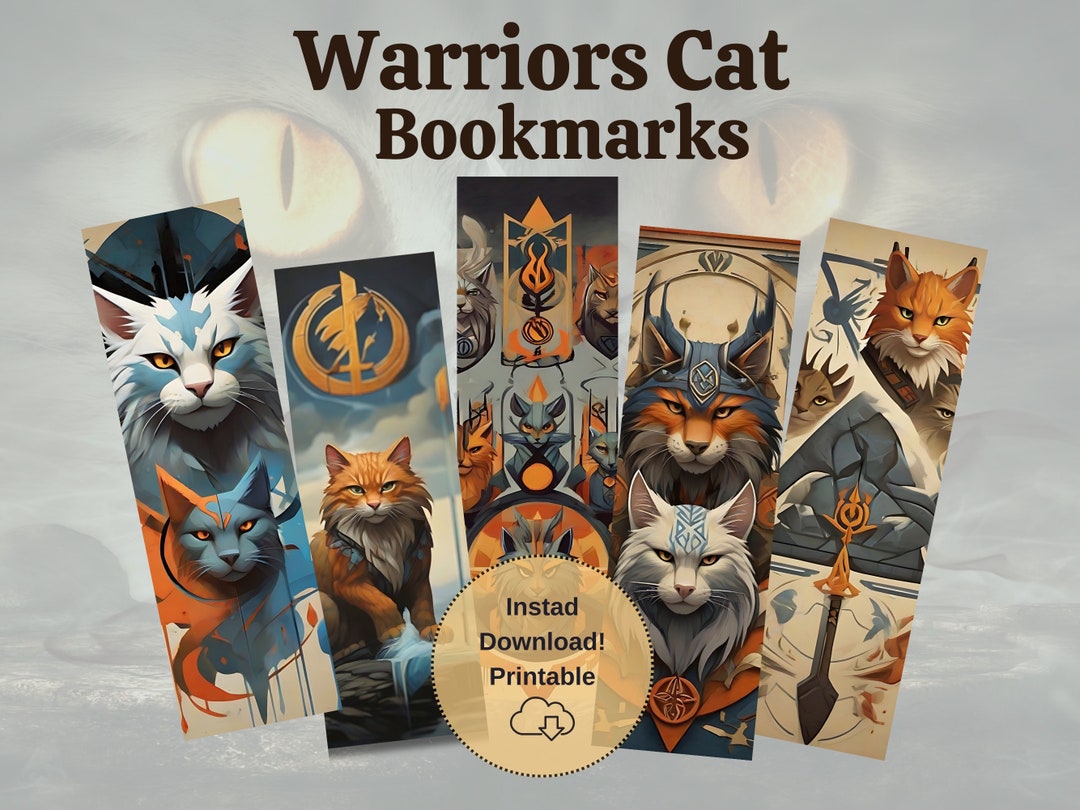Warrior Cats Bookmarks Printable | Digital Download for Cat Lovers - Etsy