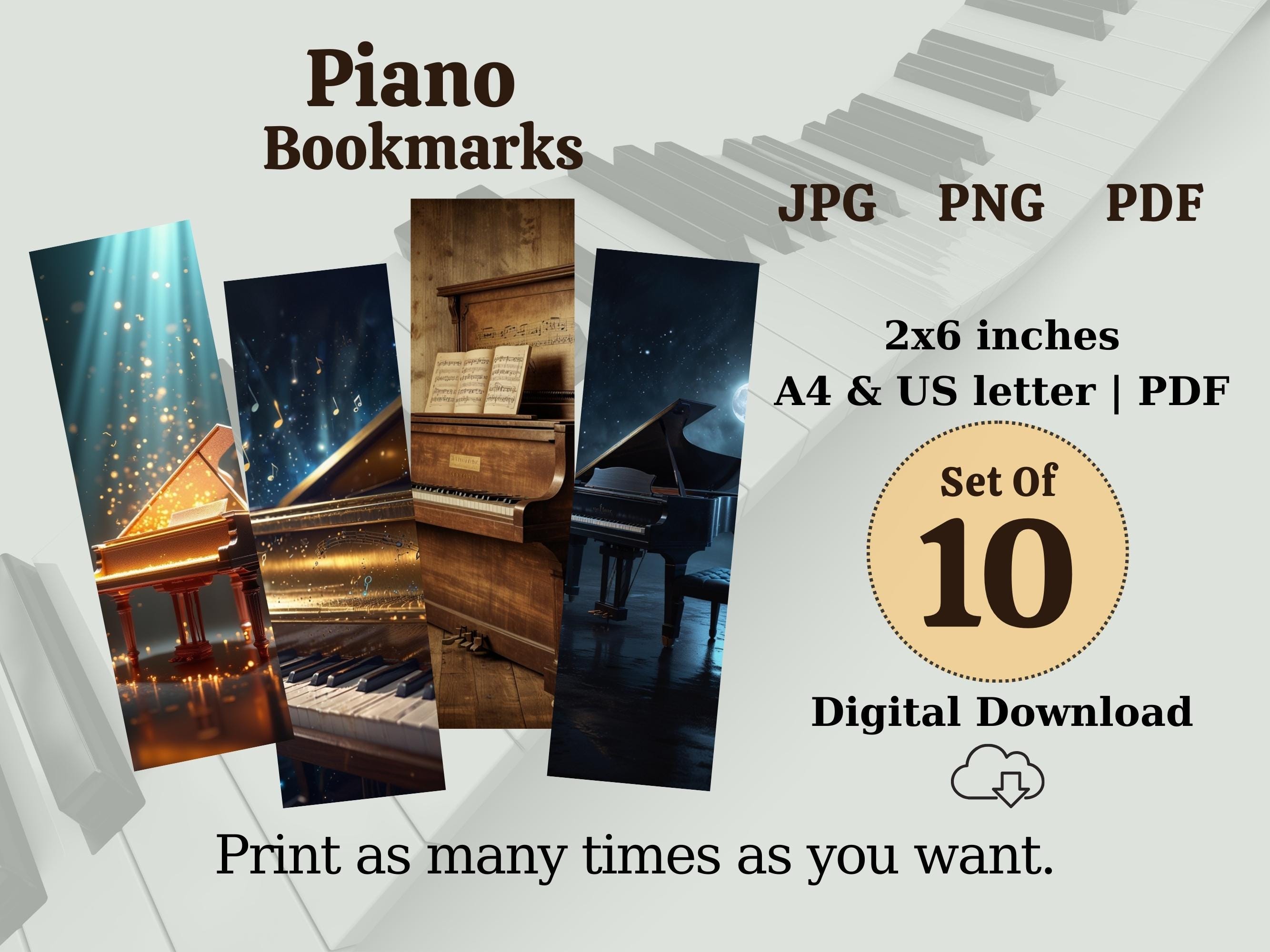 Printable Piano Bookmarks | Elegant Music Lover’s Collection for ...