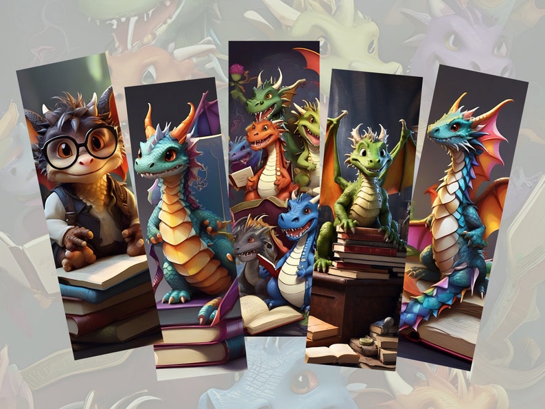 Printable Dragon Bookmark for Kids | Digital Cute Fantasy Book ...