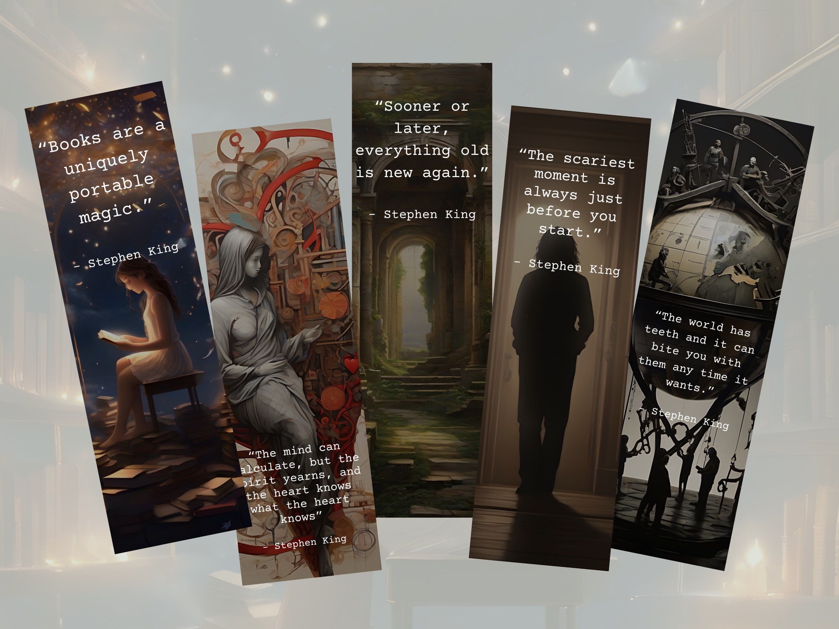Stephen King Bookmarks Printable | Stephen King Book Lover Bookmark - Etsy