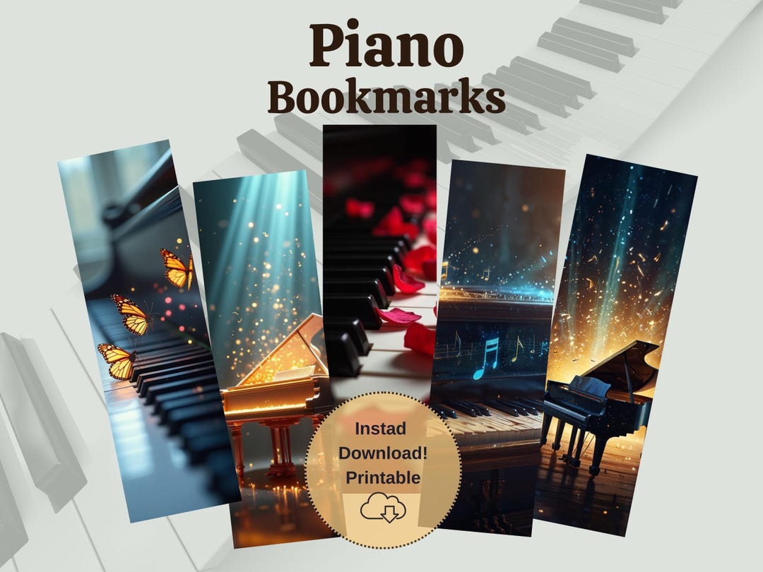 Printable Piano Bookmarks | Elegant Music Lover’s Collection for ...