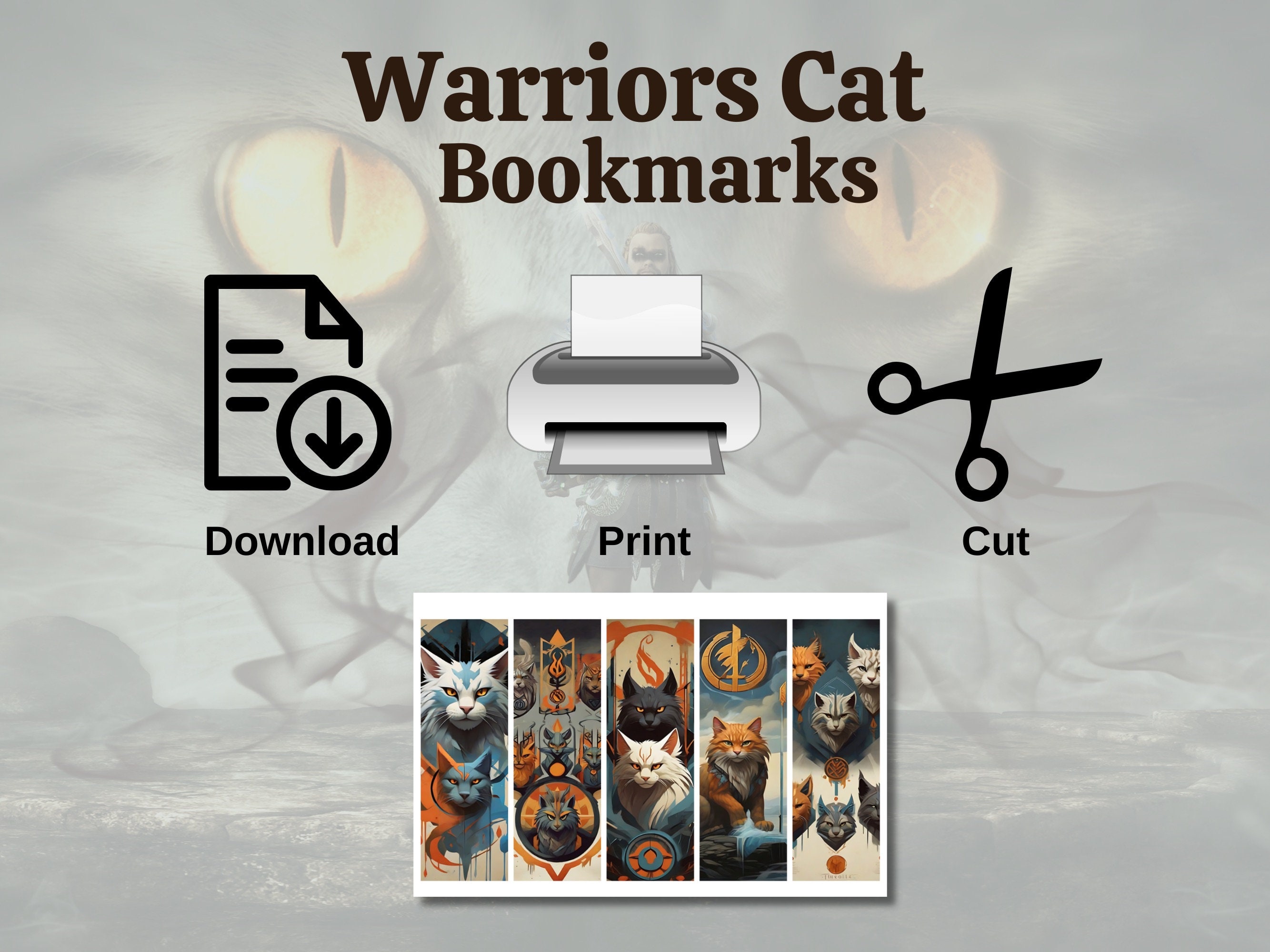 Warrior Cats Bookmarks Printable Digital Download for Cat Lovers - Etsy