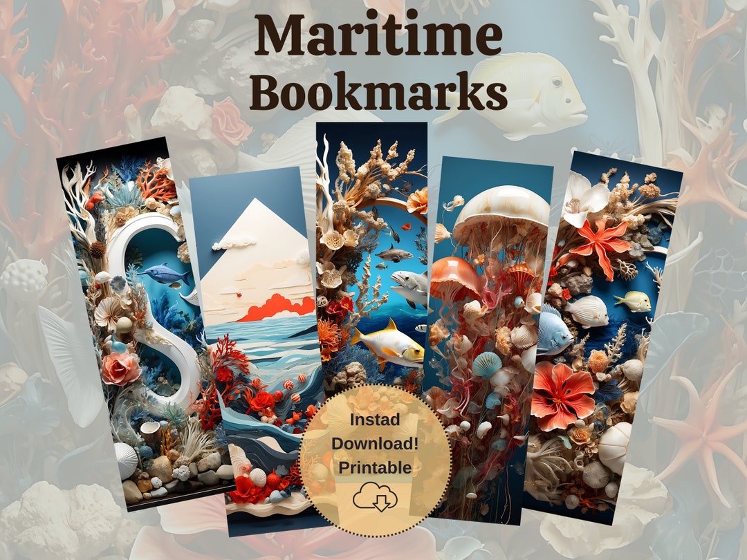 Maritime Bookmarks Printable | Set Sail With Nautical Bookmarks - Etsy