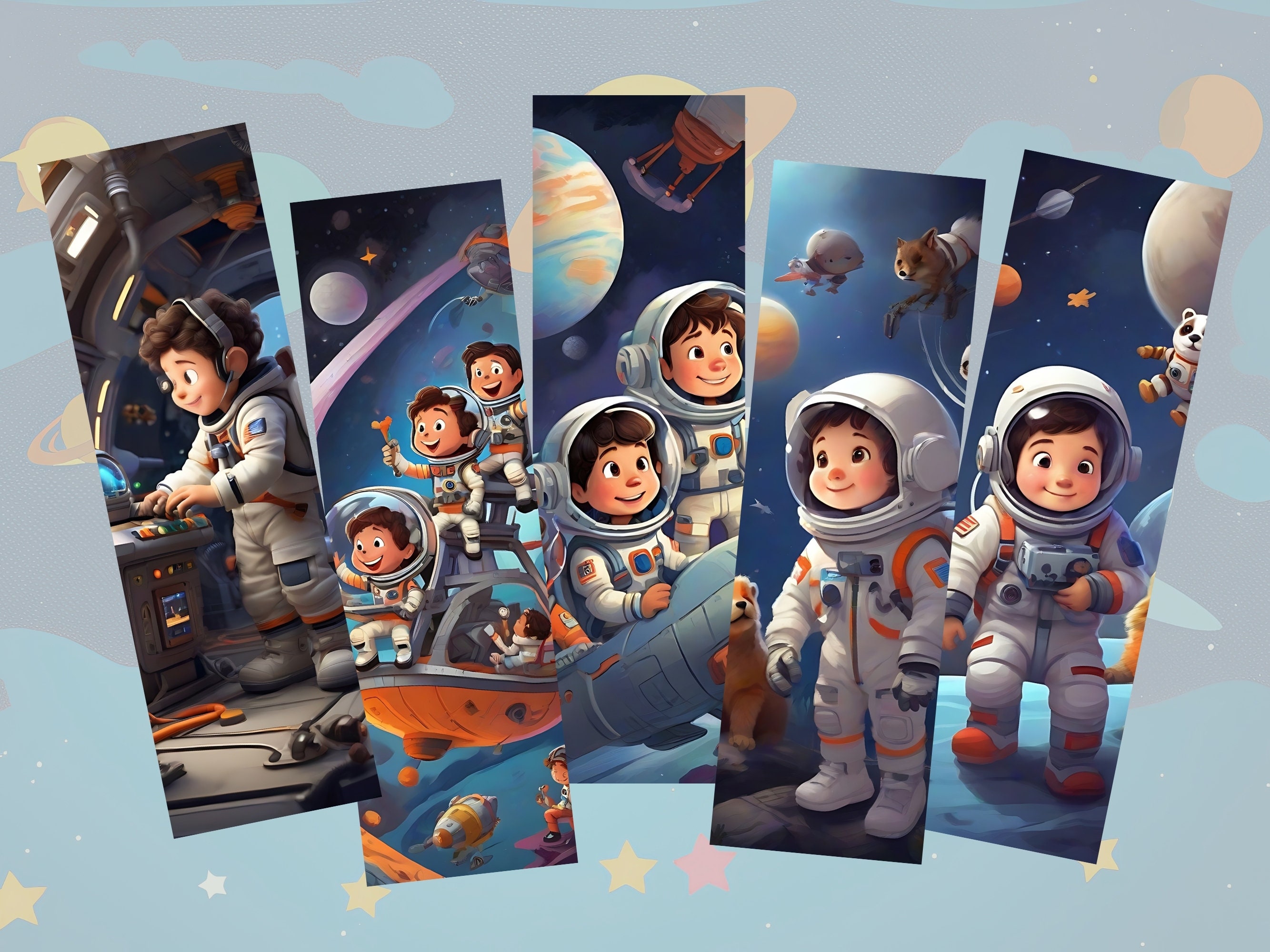 Printable Astronaut Bookmark | Digital Download Space Themed Bookmarks ...