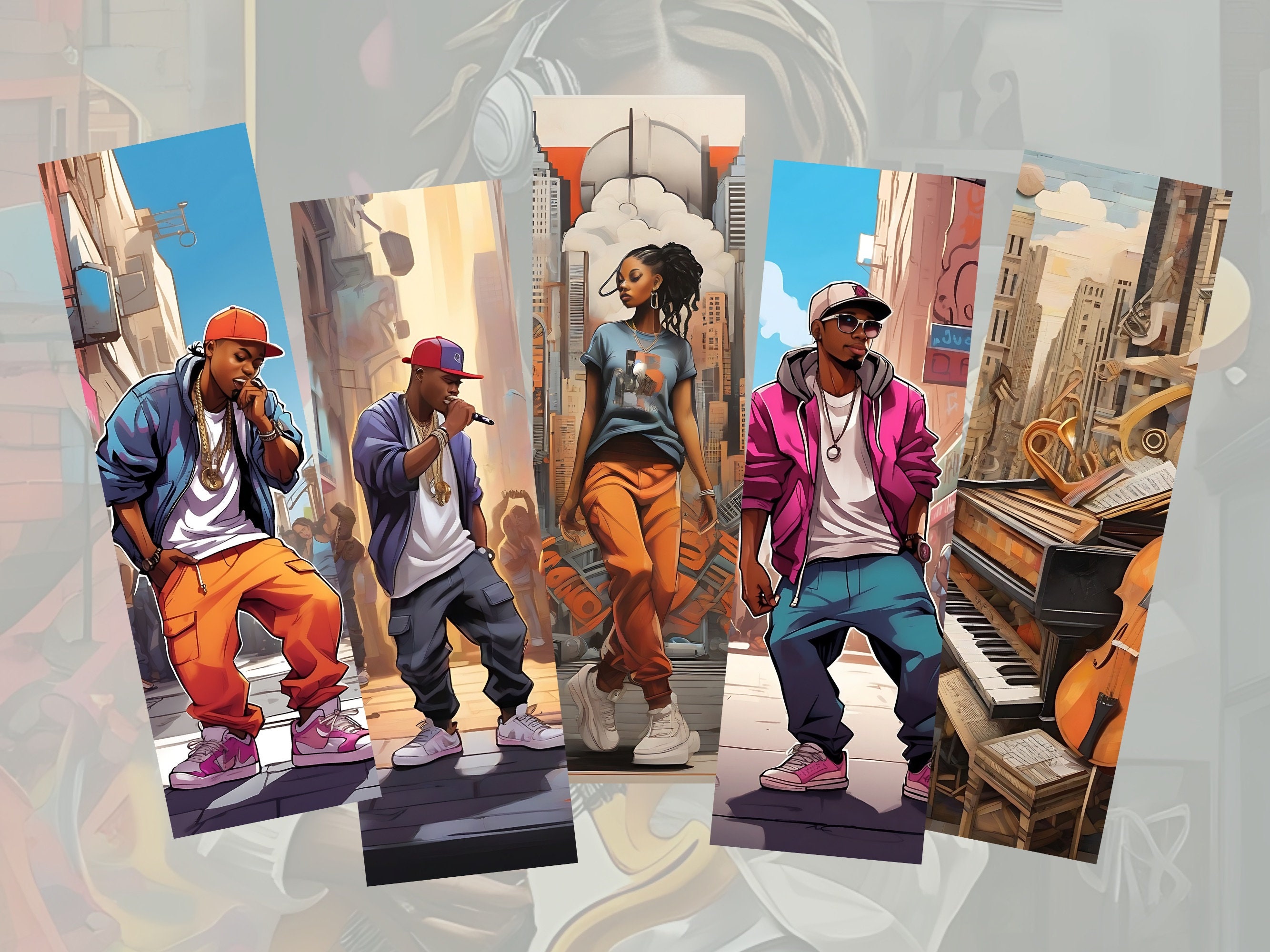 Printable Urban Music Bookmarks | Graffiti-inspired Hip-hop & Street ...