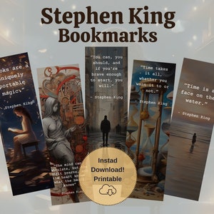 Stephen King Bookmarks Printable | Stephen King Book Lover Bookmark - Etsy