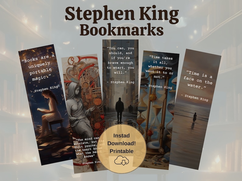 Stephen King Bookmarks - Gothic Horror Quotes - Etsy
