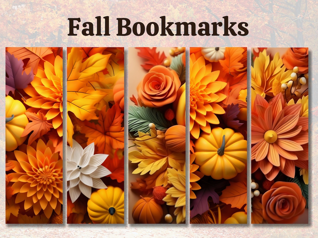 Fall Bookmarks Printable | Digital Download Set of 15 Fall Autumn ...
