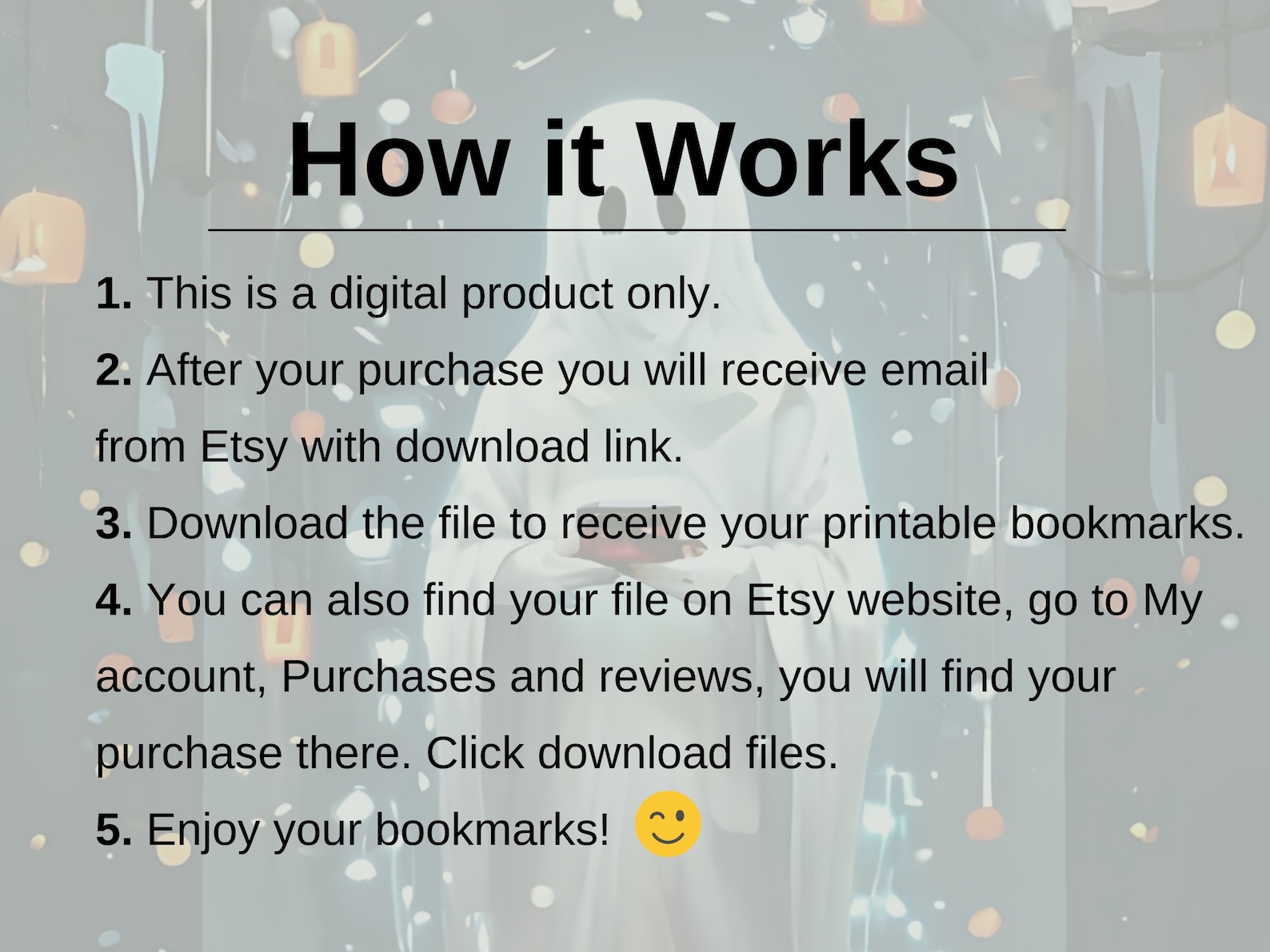 Printable Ghost Bookmarks | Digital Download for Ghost Lovers - Etsy