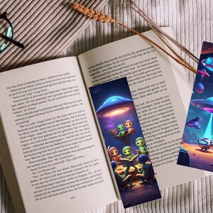 UFO Alien Bookmark | UFO Bookmarks, Digital Alien Reader's Gift - Etsy