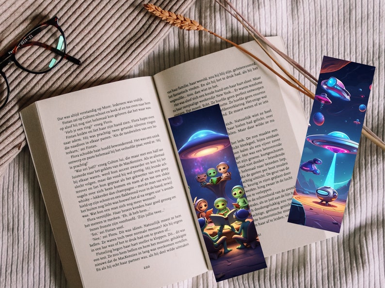 UFO Alien Bookmarks | Sci-fi Reader Gift (digital Download) - Etsy