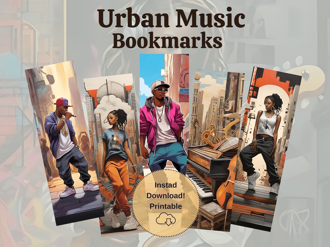 Printable Urban Music Bookmarks | Graffiti-inspired Hip-hop & Street ...