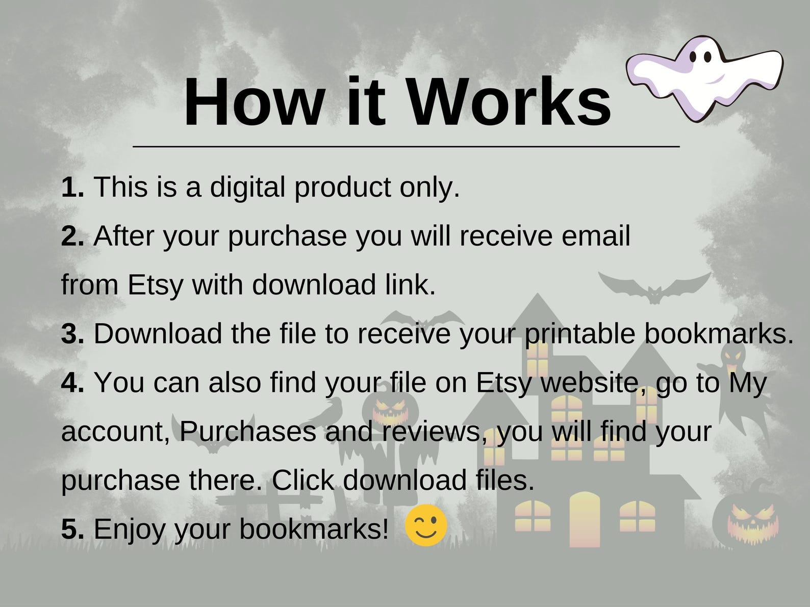 Halloween Bookmark Printable | Digital Download for Halloween - Etsy