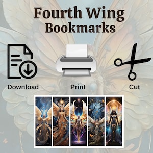 Fourth Wing Bookmarks Printable | Digital Download Bookmark for 4th ...