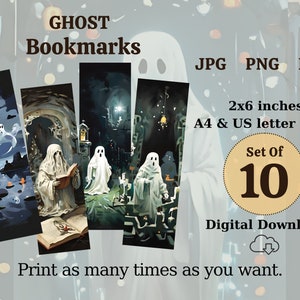 Printable Ghost Bookmarks | Digital Download for Ghost Lovers - Etsy