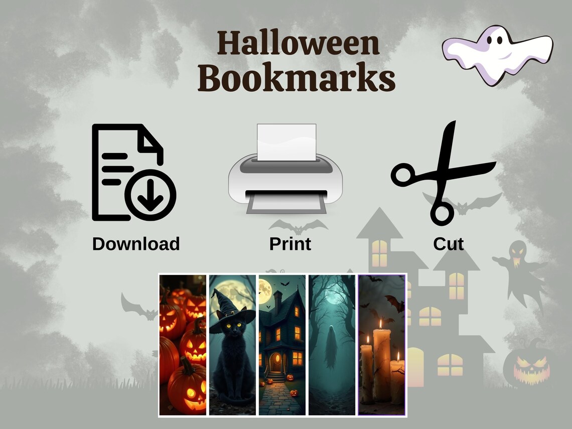 Halloween Bookmark Printable | Digital Download for Halloween - Etsy