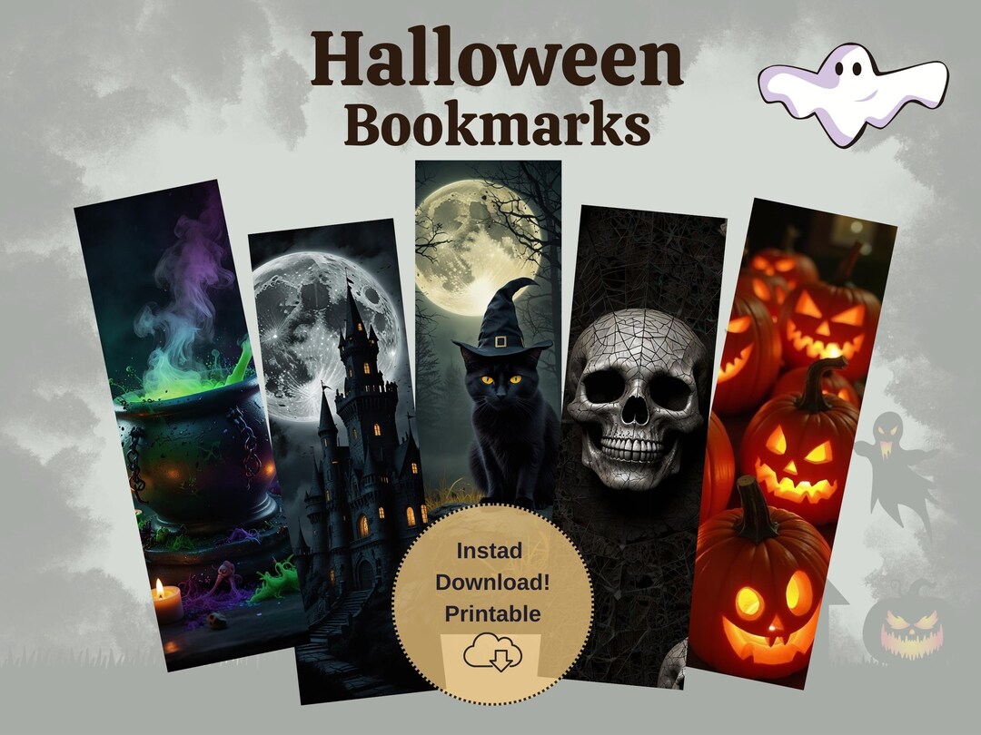 Halloween Bookmark Printable | Digital Download for Halloween - Etsy