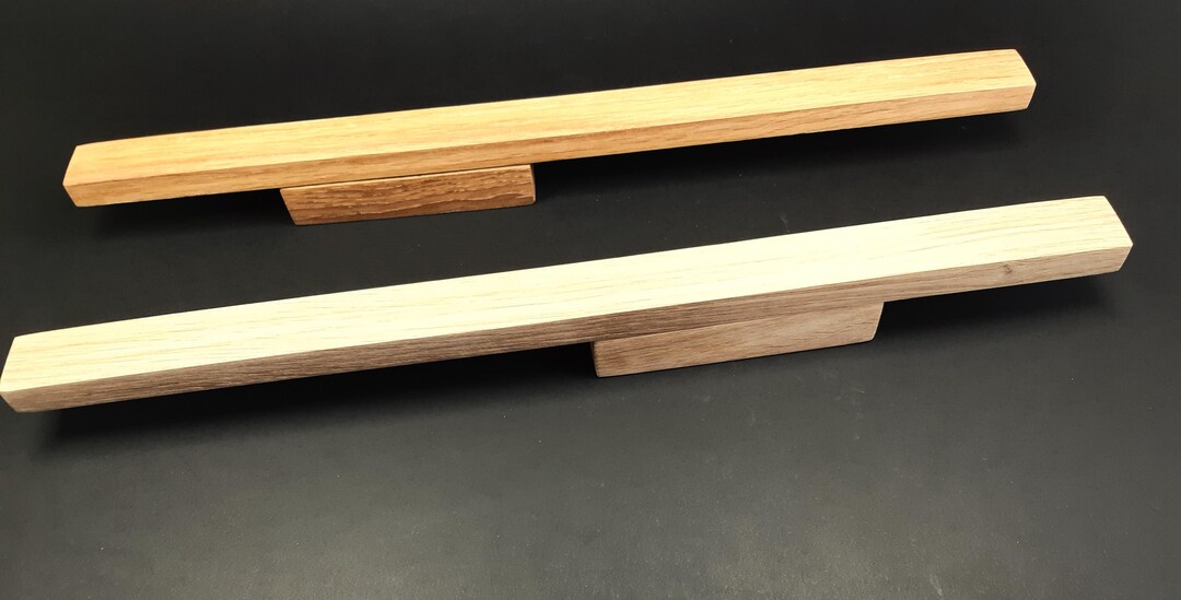 Handmade Solid Oak Cabinet Pulls: Long Wooden Furniture Handles - Etsy