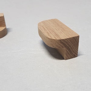 Rounded Long Wood Pulls Oak Handles Simple Kitchen Hardware Dresser ...