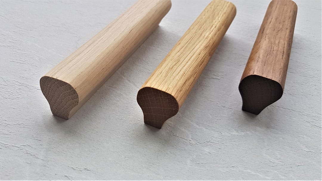 Unfinished Wood Pulls Long Oak Handles Kitchen Furniture Hardware ...