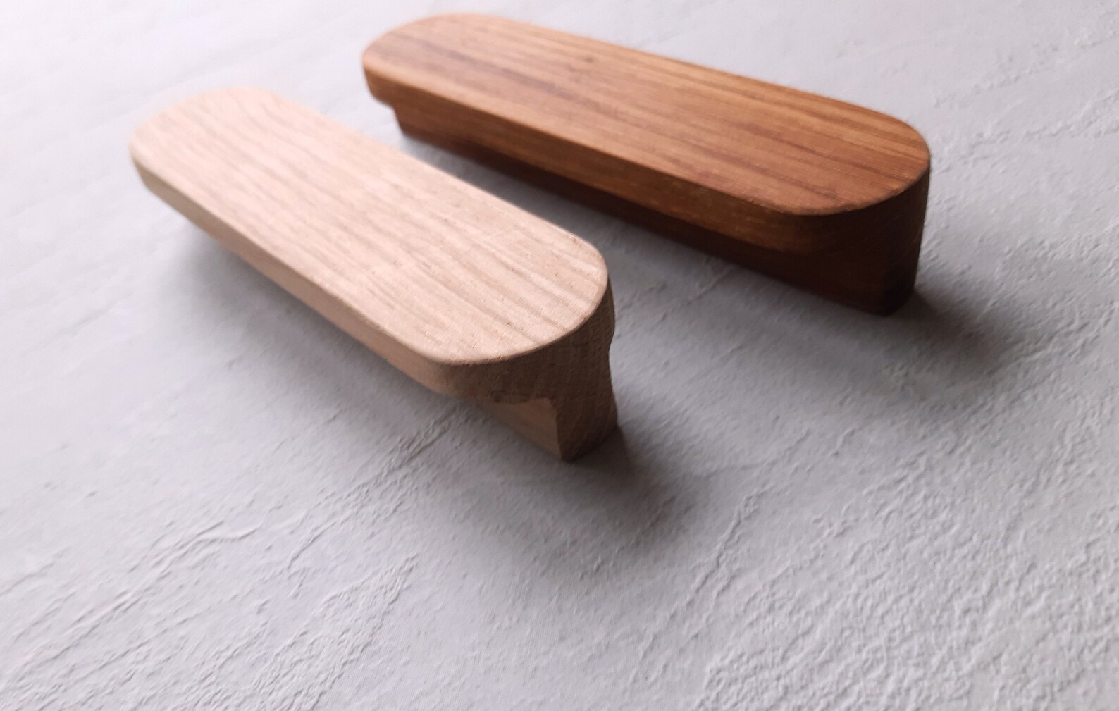Long Oak Wood Handles Pulls Simple Kitchen Hardware Dresser Pulls ...