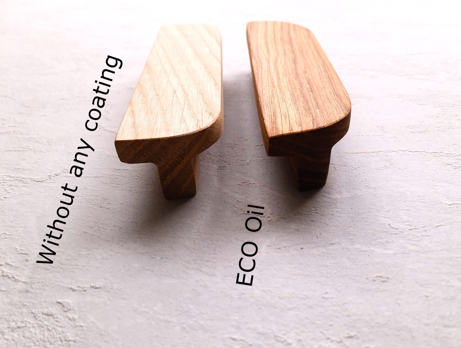 Long Oak Wood Handles Pulls Simple Kitchen Hardware Dresser Pulls ...