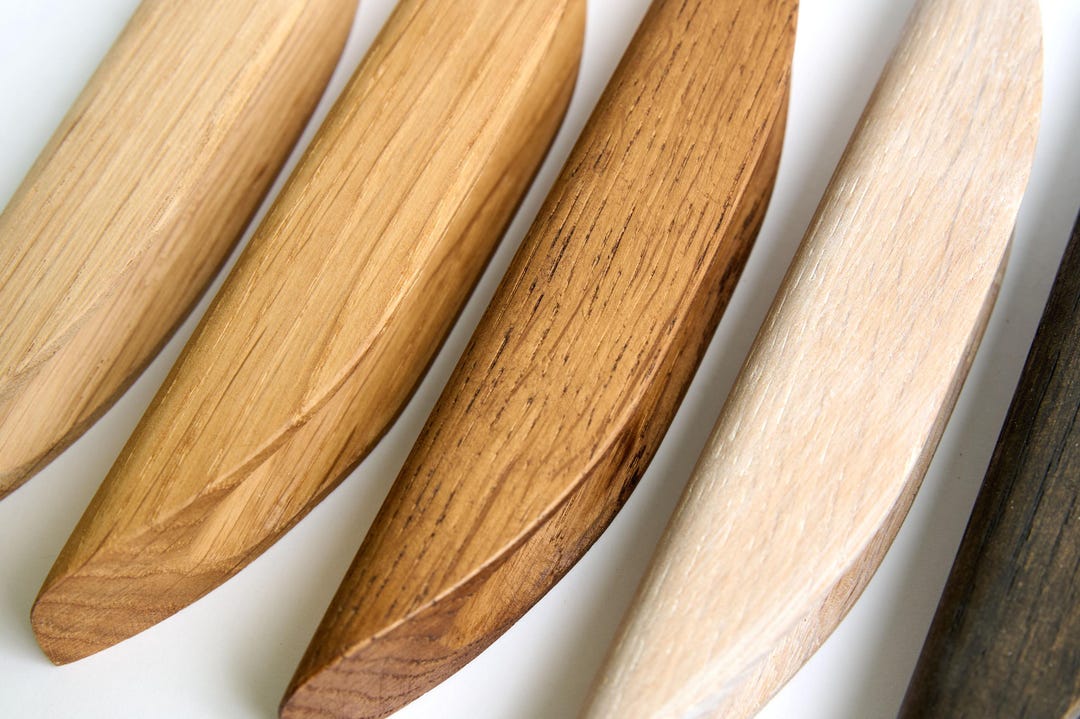 Unfinished Oak Wood Drawer Pulls: Elegant Minimalist Cabinet Handles - Etsy