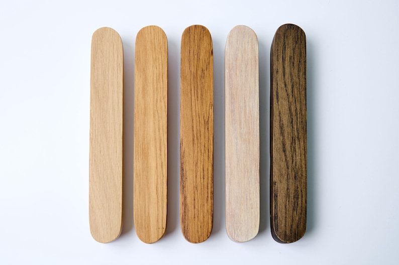 Solid Oak Wood Cabinet Handle: Modern Furniture Pull - Etsy