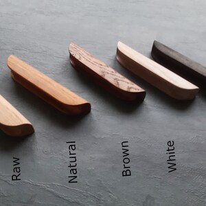 Handmade Oak Wood Drawer Pulls: Modern Rounded Furniture Handles - Etsy