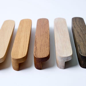 Solid Oak Wood Cabinet Handle: Modern Furniture Pull - Etsy