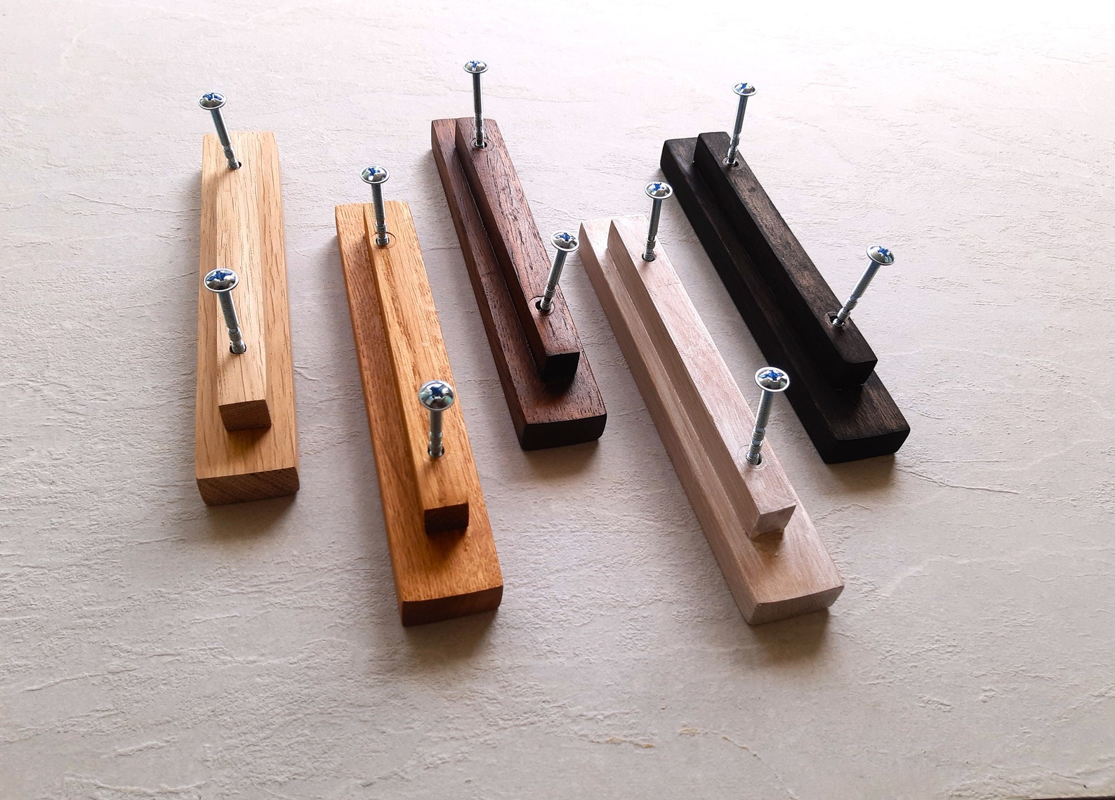Classic Handles Homemade of Natural Oak Wood, Large Pulls Simple ...