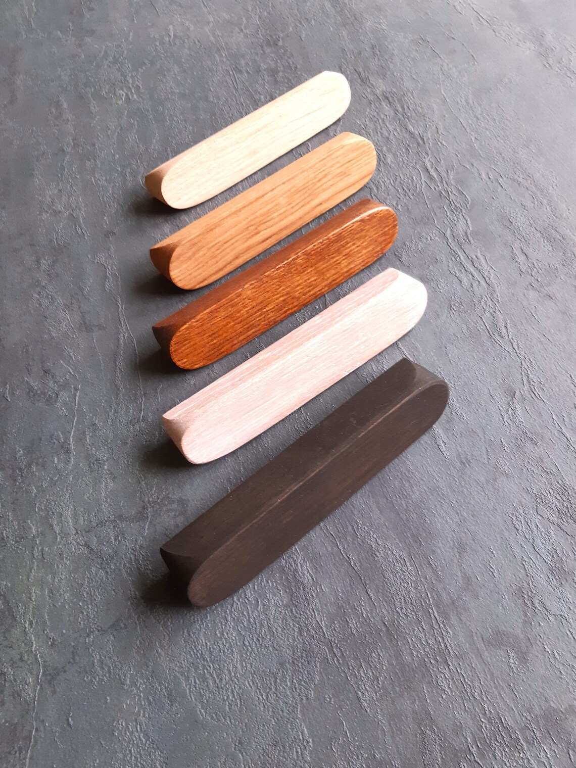 Long Oak Wood Handles Pulls Simple Kitchen Hardware Dresser Pulls ...