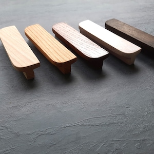 Wooden Pulls OAK Handles Long Simple Kitchen Hardware Dresser Pulls ...