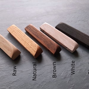 Long Oak Wood Handles Pulls Simple Kitchen Hardware Dresser Pulls ...