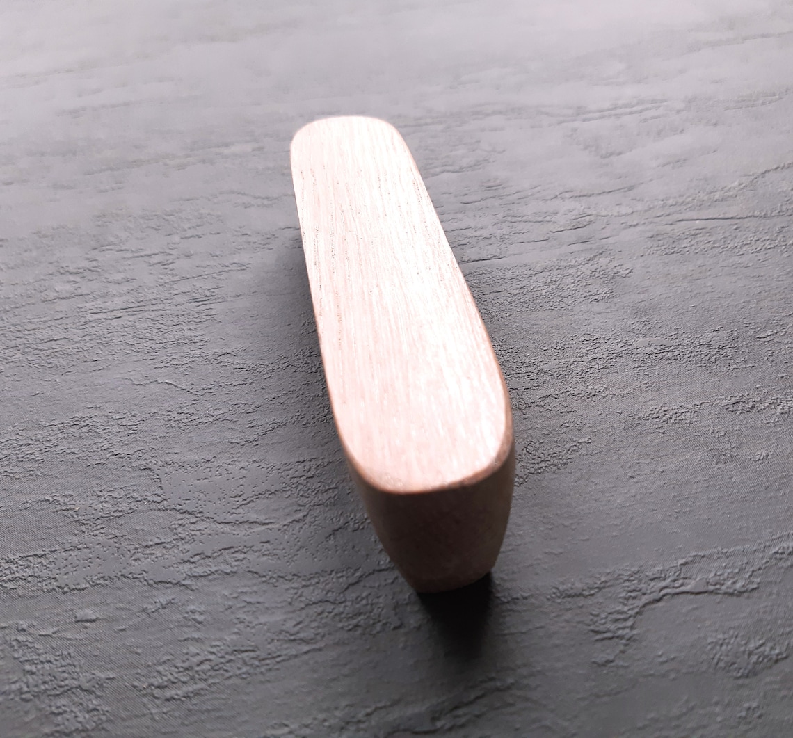 Long Oak Wood Handles Pulls Simple Kitchen Hardware Dresser Pulls ...