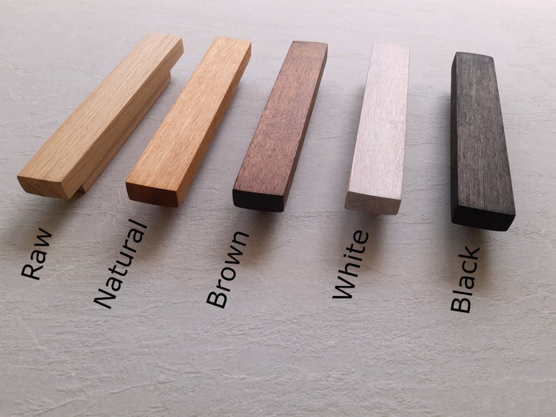 Classic Handles Homemade of Natural Oak Wood, Large Pulls Simple ...