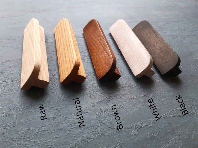 Handmade Oak Wooden Pulls: Minimalist Kitchen Cabinet Hardware - Etsy